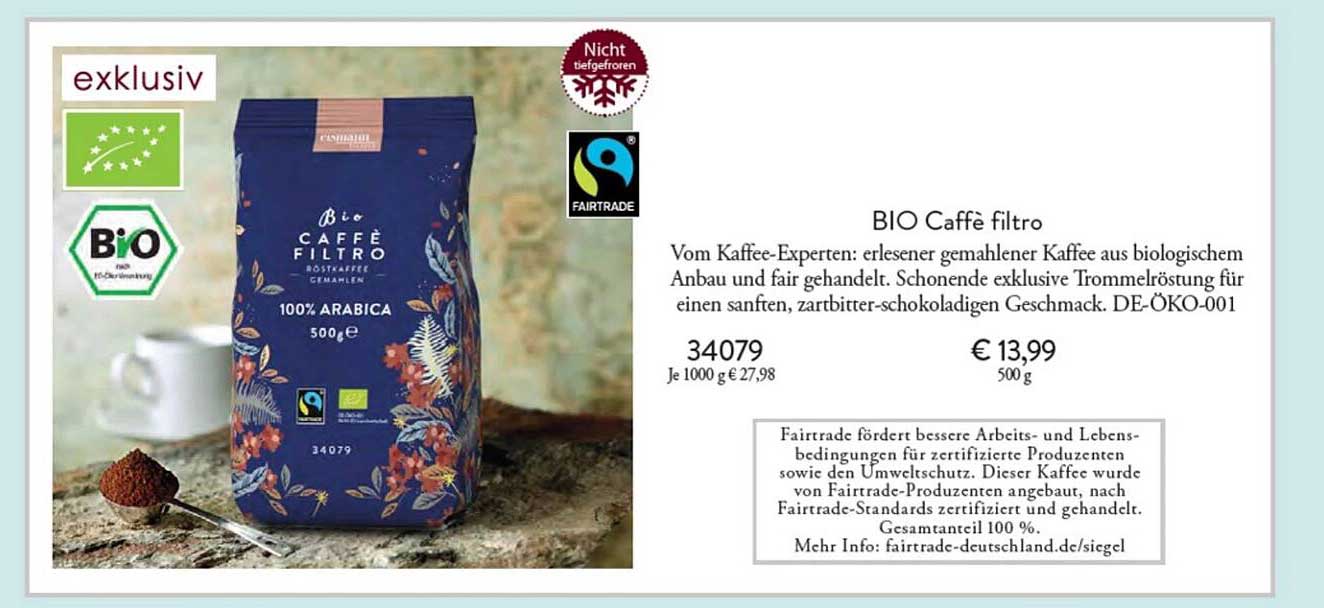 Bio Caffè Filtro Angebot bei Eismann - 1Prospekte.de