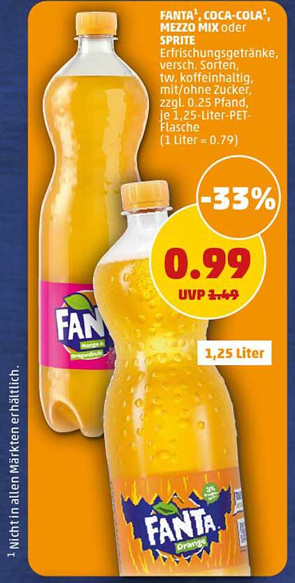 Fanta, Coca-cola, Mezzo Mix Oder Sprite Angebot bei Penny - 1Prospekte.de