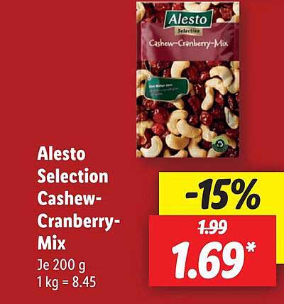 Alesto Selection Cashew-cranberry-mix Angebot bei Lidl - 1Prospekte.de
