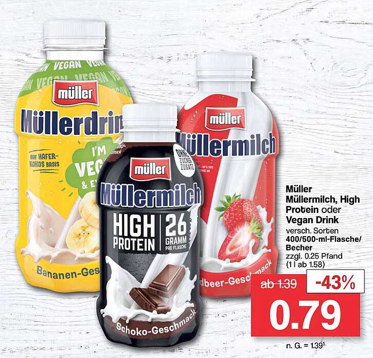 Muller Mullermilch, High Protein Oder Vegan Drink Angebot bei Famila ...