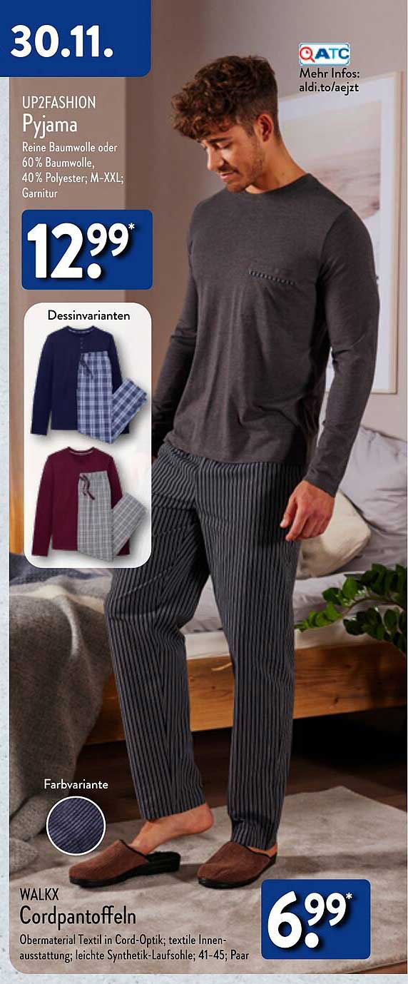 Walkx Cordpantoffeln Angebot bei ALDI Nord - 1Prospekte.de