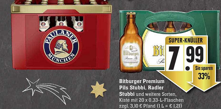 Bitburger Premium Pils Stubbi, Radler Stubbi Angebot bei EDEKA ...