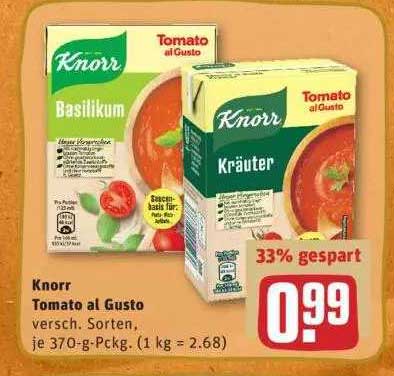 Knor Tomato Al Gusto Angebot bei REWE - 1Prospekte.de