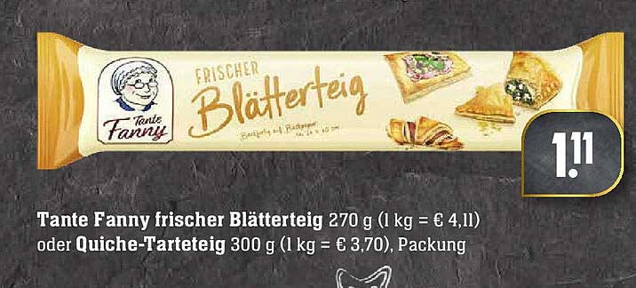 Tante Fanny Frischer Blätterteig Oder Quiche-tarteteig Angebot bei ...