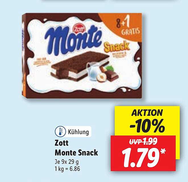 Zott Monte Snack Angebot bei Lidl - 1Prospekte.de