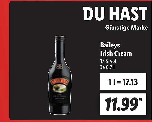 Baileys Irish Cream Angebot bei Lidl - 1Prospekte.de