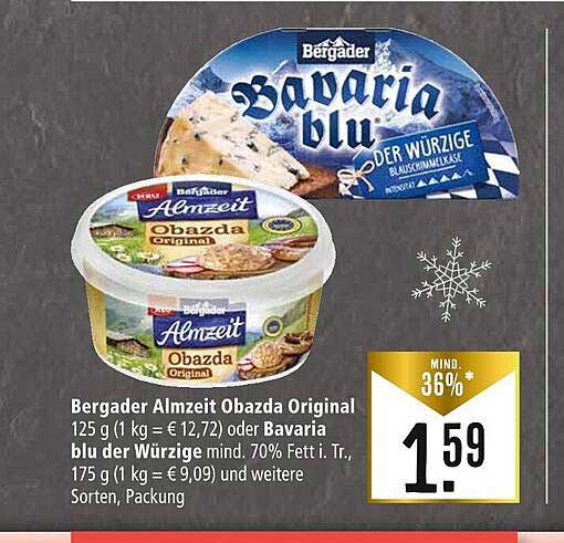 Bergader Almzeit Obazda Original Oder Bavaria Blue Der Würzige Angebot ...