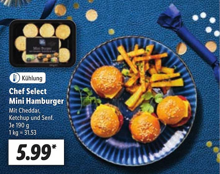 Chef Select Mini Hamburger Angebot bei Lidl - 1Prospekte.de