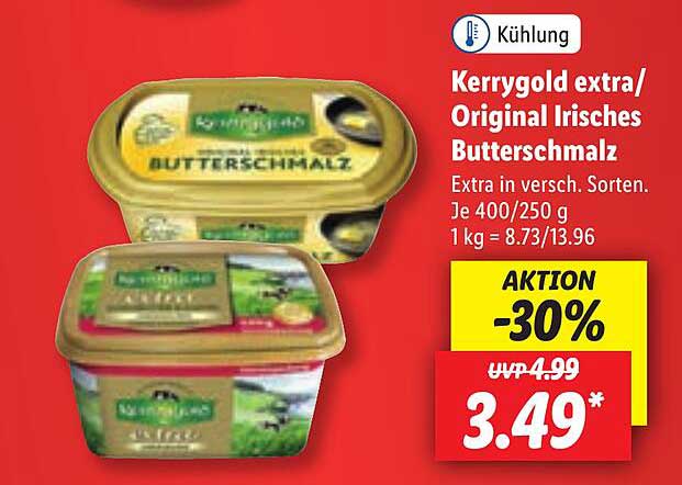 Kerrygold Extra Oder Original Irisches Butterschmalz Angebot bei Lidl ...