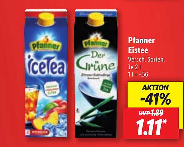 Pfanner Eistee Angebot bei Lidl - 1Prospekte.de