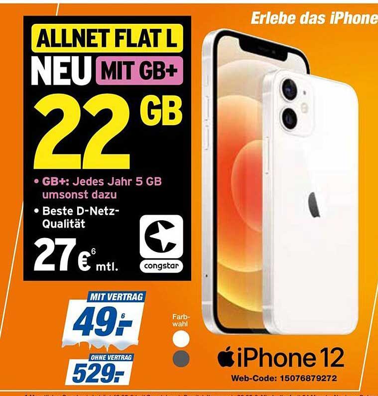 Iphone 12 Mit Allnet Flat L Congstar Angebot bei Expert - 1Prospekte.de