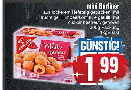 Gut & Günstig Mini Berliner Angebot bei EDEKA - 1Prospekte.de