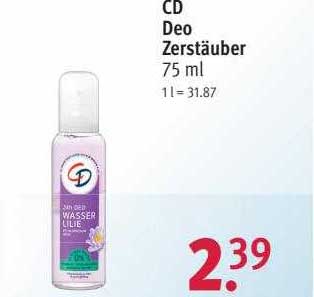Cd Deo Zerstäuber Angebot bei ROSSMANN - 1Prospekte.de