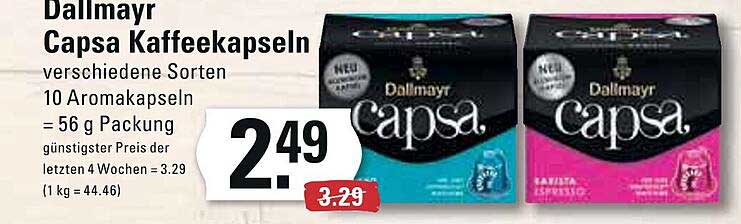 Dallmayr Capsa Kaffeekapseln Angebot bei Meyer's Frischemarkt - 1Prospekte.de