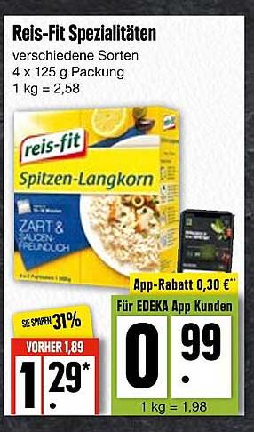 Reis-fit Spezialitäten Angebot bei EDEKA - 1Prospekte.de