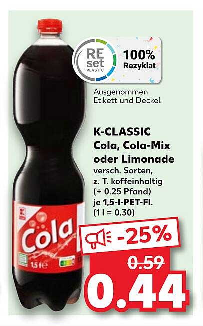 K-classic Cola, Cola-mix Oder Limonade Angebot bei Kaufland - 1Prospekte.de