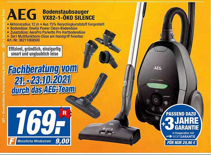 Aeg Bodenstaubsauger Vx82-1-öko Silence Angebot bei Expert Techno Land - 1Prospekte.de