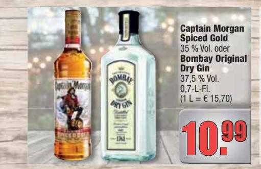 Captain Morgan Spiced Gold Bombay Original Dry Gin Angebot bei Profi ...
