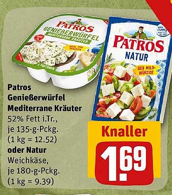 Patros Genießerwürfel Mediterrane Kräuter Oder Natur Angebot bei REWE ...