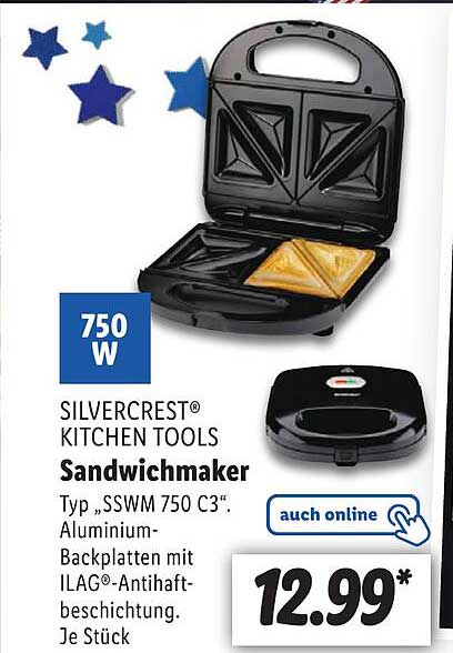 Silvercrest Kitchen Tools Sandwichmaker Angebot bei Lidl - 1Prospekte.de