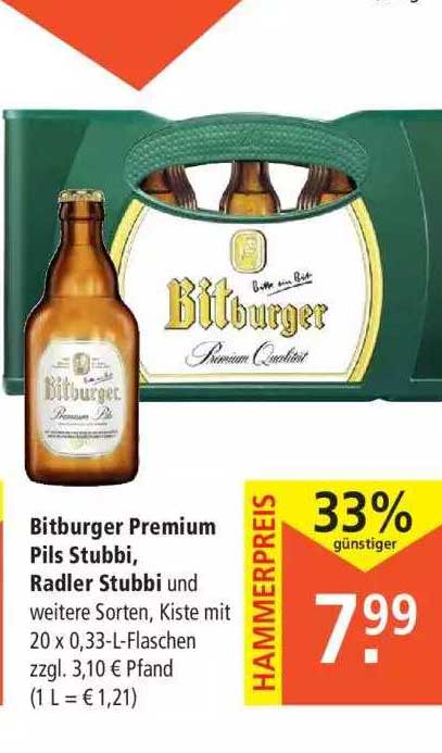 Bitburger Premium Pils Stubbi Oder Radler Stubbi Angebot bei Marktkauf ...