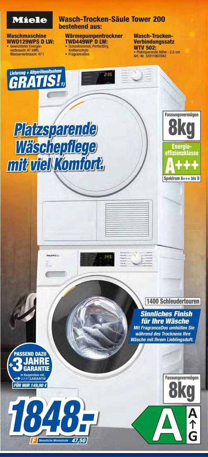 Miele Wasch-trocken-säule Tower 200 Angebot bei Expert Techno Land ...
