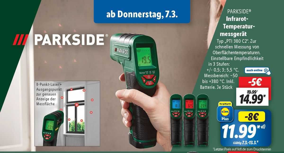 Parkside Infrarot- Temperaturmessgerât Angebot bei Lidl - 1Prospekte.de