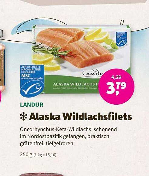 Landur Alaska Wildlachsfilets Angebot bei Naturgut - 1Prospekte.de