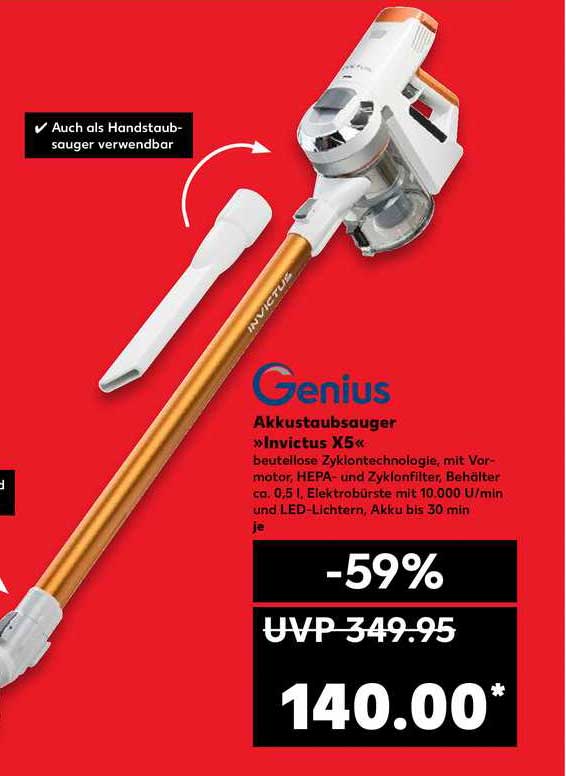 Genius Akkustaubsauger „invictus X5” Angebot bei Kaufland - 1Prospekte.de