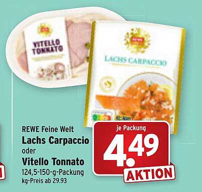Rewe Feine Welt Lachs Carpaccio Oder Vitello Tonnato Angebot bei Wasgau ...