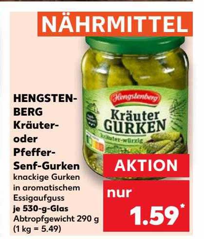 Hengstenberg Kräuter- Oder Pfeffer-senf-gurken Angebot bei Kaufland ...