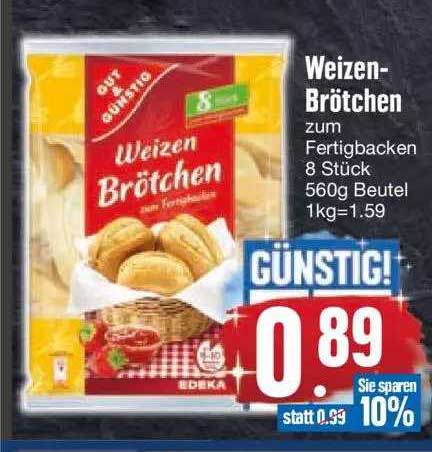 Gut & Günstig Weizen-brötchen Angebot bei EDEKA - 1Prospekte.de
