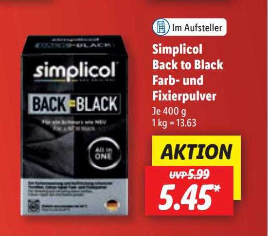 Simplicol Back To Black Farb- Und Fixierpulver Angebot bei Lidl ...