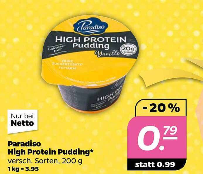 Paradiso High Protein Pudding Angebot bei Netto - 1Prospekte.de