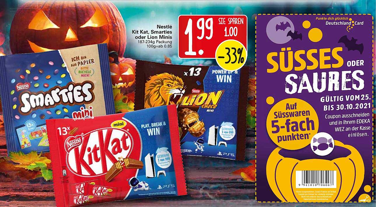 Nestle Kit Kat, Smarties Oder Kion Minis Angebot bei Wez - 1Prospekte.de