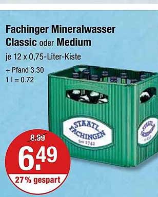 Fachinger Mineralwasser Classic Oder Medium Angebot bei V-Markt ...