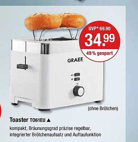 Graef Toaster To61eu Angebot bei V-Markt - 1Prospekte.de