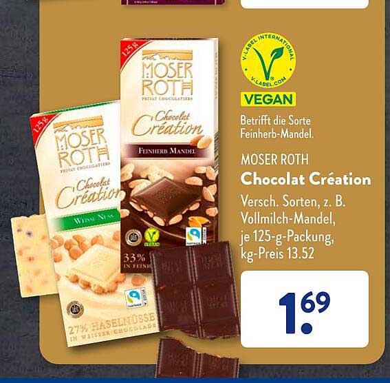 Moser Roth Chocolat Création Angebot bei ALDI SÜD - 1Prospekte.de