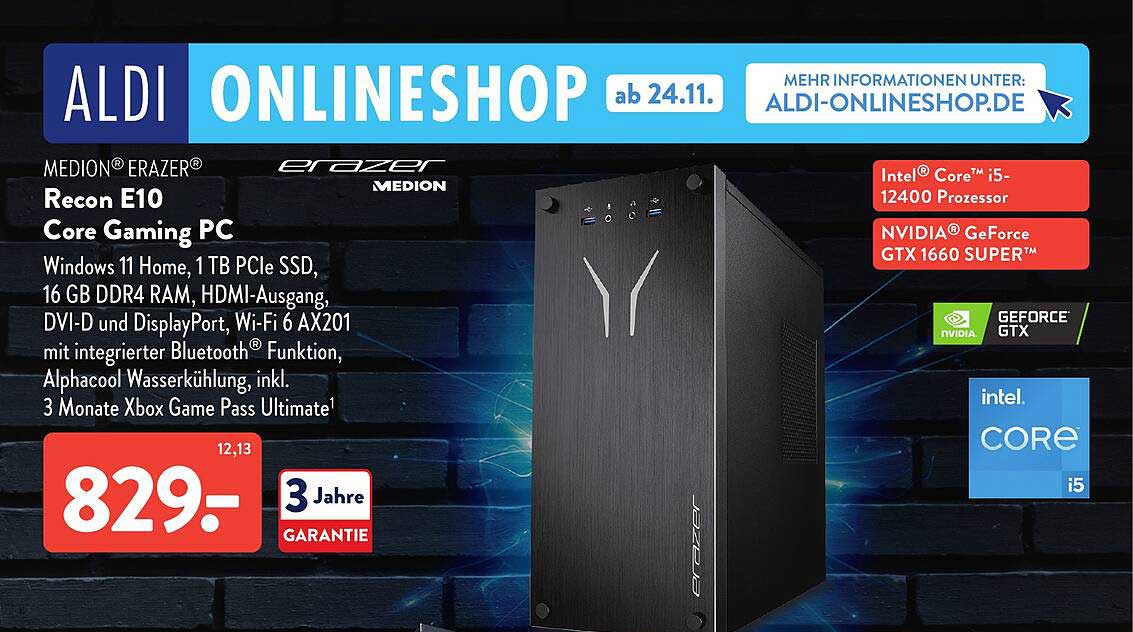 Medion Erazer Recon E10 Core Gaming Pc Angebot bei ALDI SÜD - 1Prospekte.de