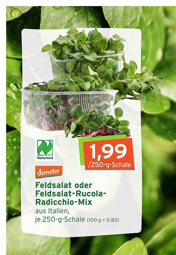 Demeter Feldsalat Oder Feldsalat-rucol-radicchio-mix Angebot bei ...