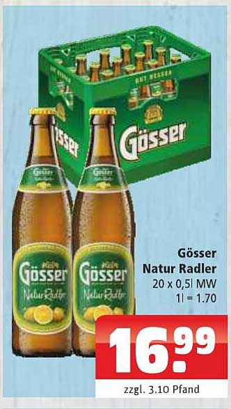 Gösser Natur Radler Angebot bei Getränkehaus - 1Prospekte.de