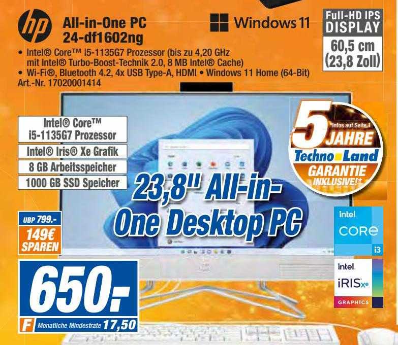 Hp All-in-one Pc 24-df1602ng Angebot bei Expert Techno Land - 1Prospekte.de