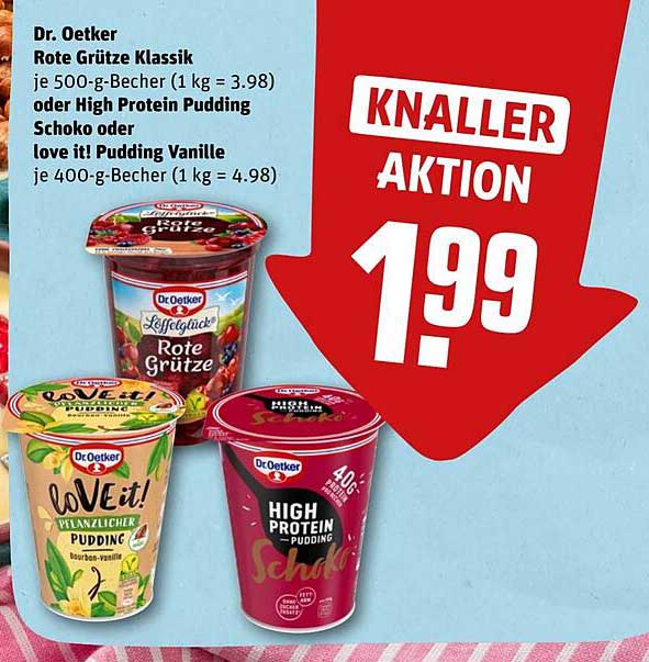 Dr. Oetker Rote Grütze Klassik Oder High Protein Pudding Schoko Oder ...