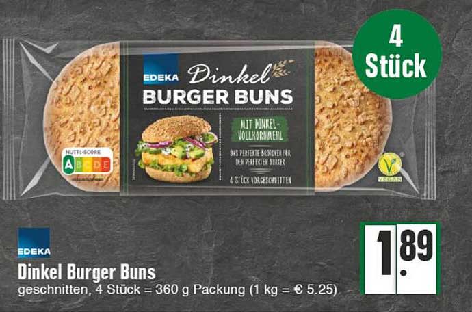 Edeka Dinkel Burger Buns Angebot bei E Center - 1Prospekte.de