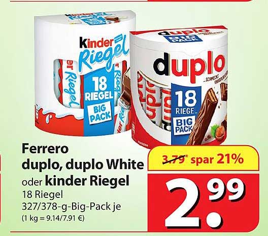 Ferrero Kinder Riegel Oder Duplo Angebot bei Real