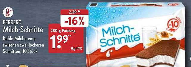 Ferrero Milch-schnitte Angebot bei ALDI Nord - 1Prospekte.de