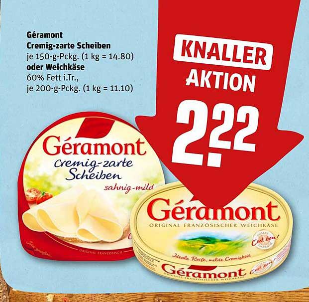 Géramont Cremig-zarte Scheiben Oder Weichkäse Angebot bei REWE ...