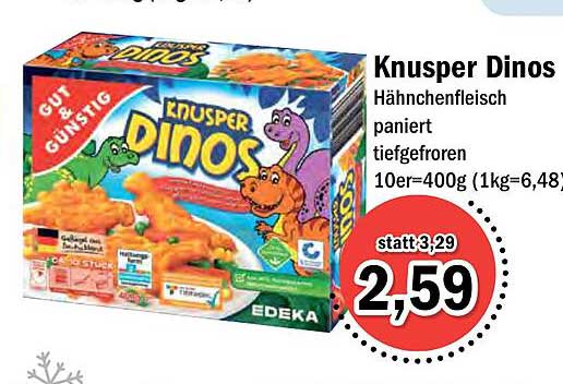 Knusper Dinos Hähnchenfleisch Paniert Tiefgefroren Angebot bei Aktiv ...