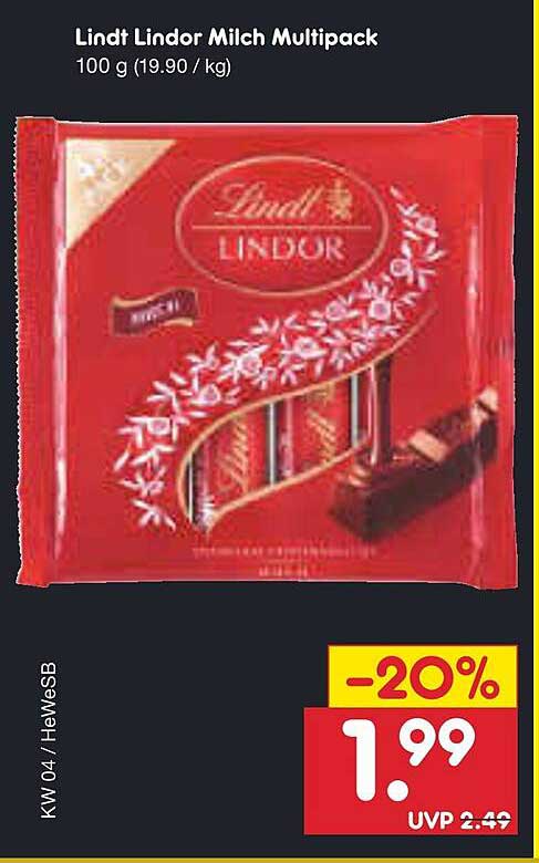 Lindt Lindor Milch Multipack Angebot bei Netto Marken-Discount ...