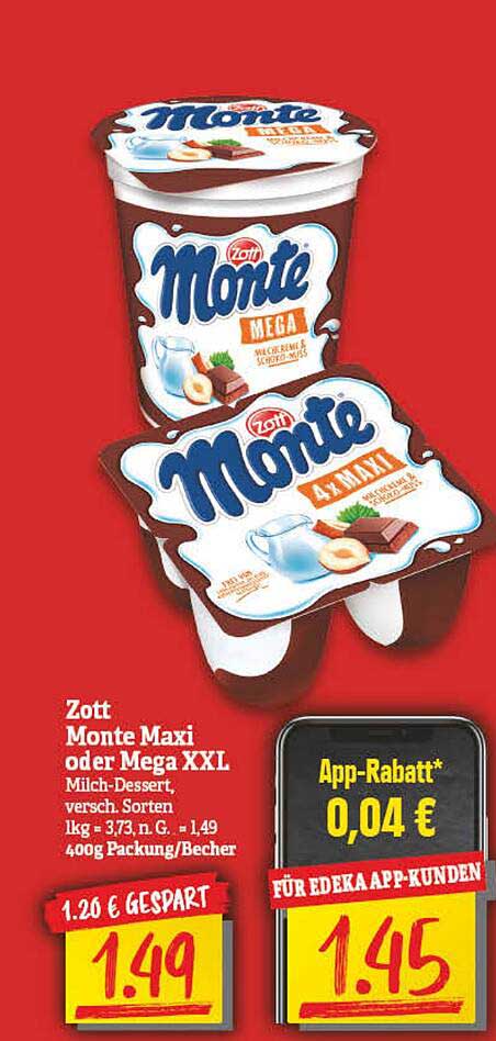 Zott Monte Maxi Oder Mega Xxl Angebot bei NP Discount - 1Prospekte.de